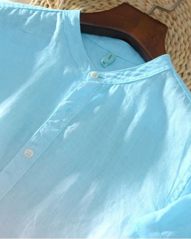 Aqua Blue Ombre Cotton Shirt - Stylish Summer Gradient Shirt – Funky Babaji