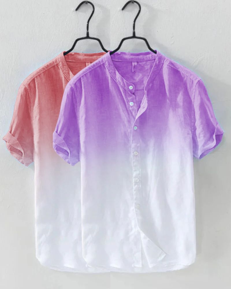 Men's Pack of 2 Purple & Pink Gradient Shirt Combo | Funky Babaji